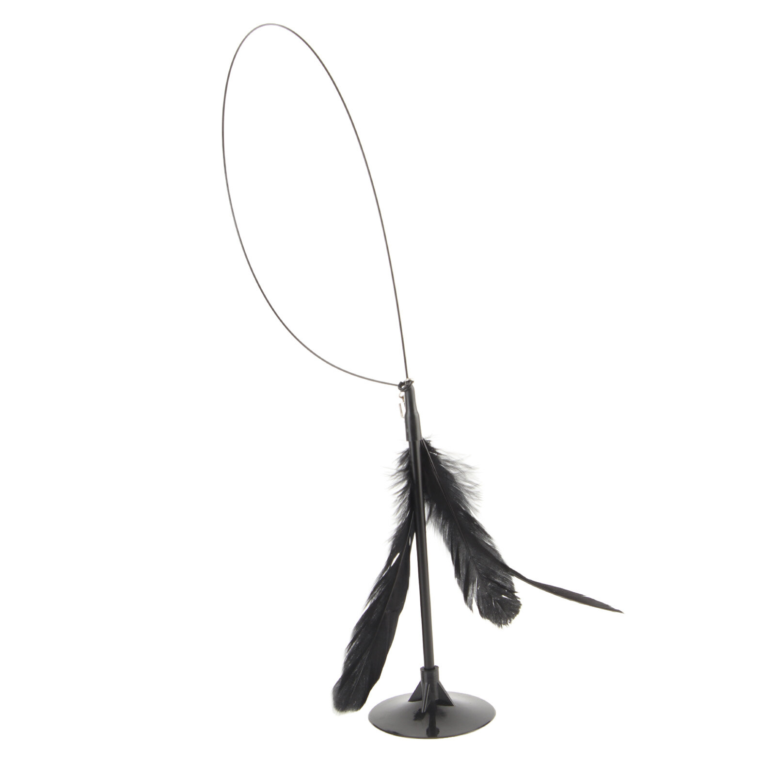 Cat Teaser Stick для самостоятельного развлечения, устойчивая к укусам, мощная присоска, палочка с кошачьим пером, игрушка для котенка