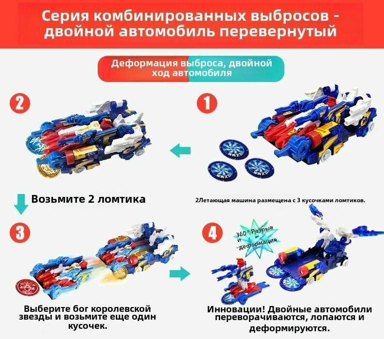 Игрушечный робот, пластик, прозрачный, со смарт-управлением, двойной выброс кузова — фото 1