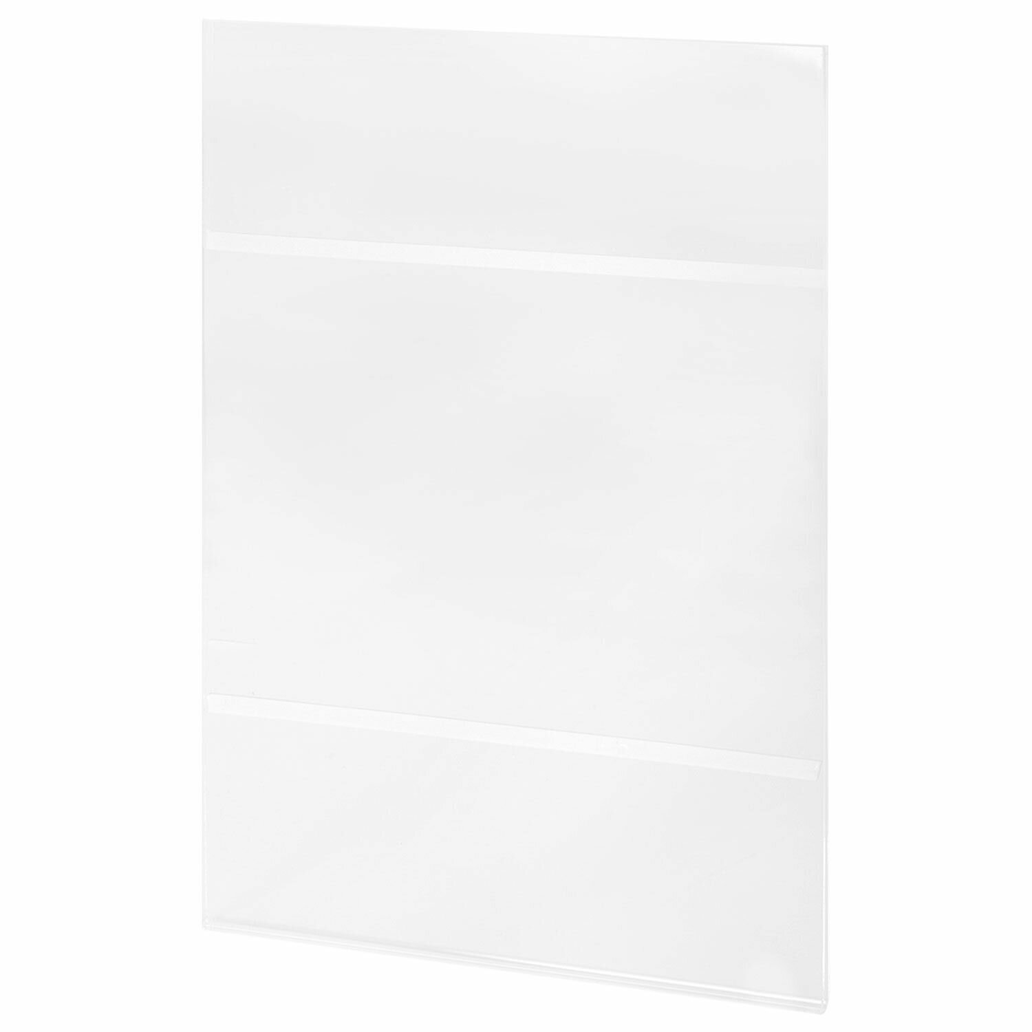 Подставка настенная для рекламных материалов вертикальная (210х297 мм), А4, самоклеящаяся, BRAUBERG, 290432