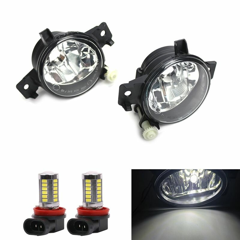 Пара противотуманных фар переднего бампера со светодиодными лампами для BMW X5 E70 LCI 2011-2013 63177237433 63177237434