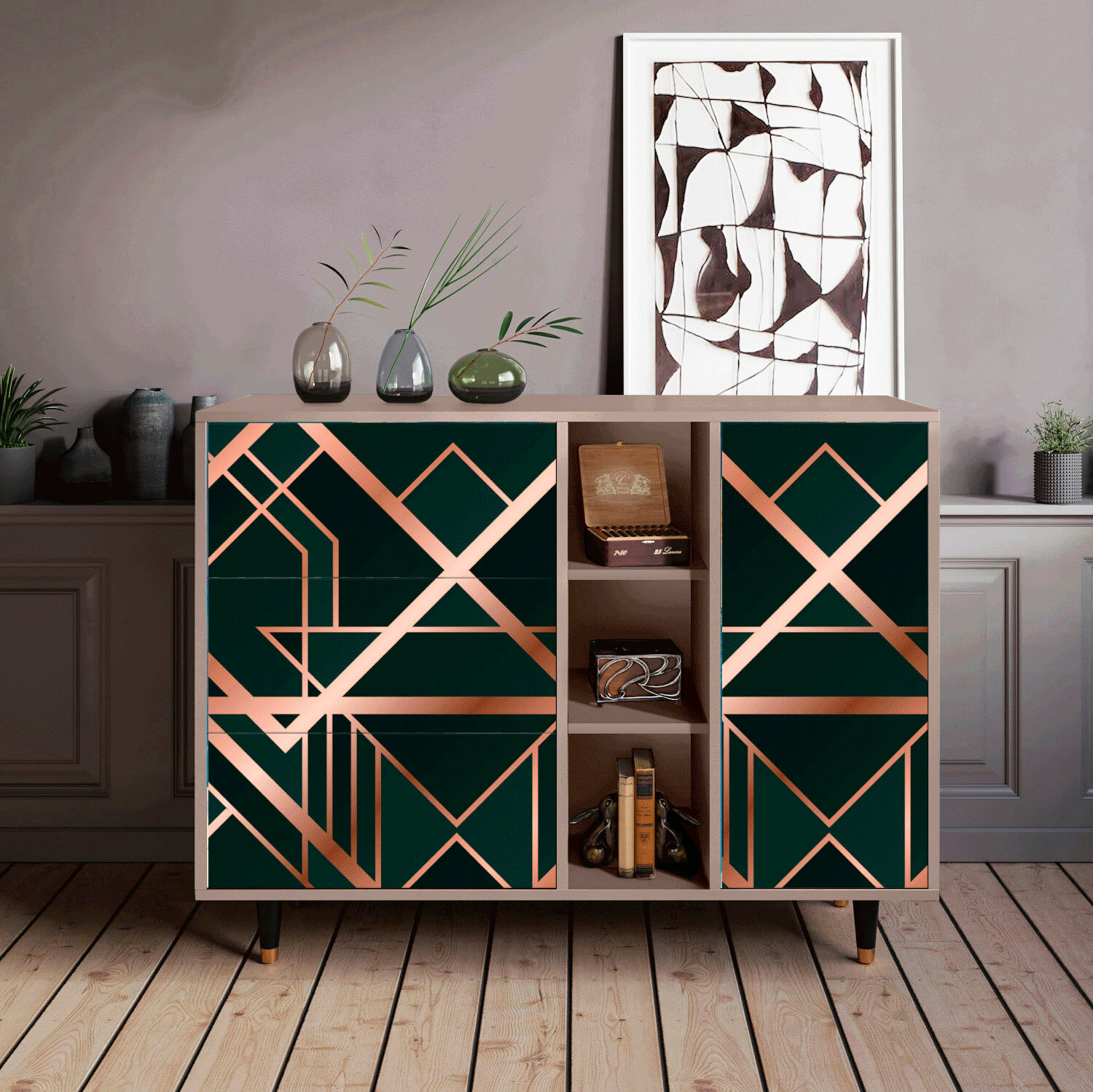 Комод - STORYZ - BS2 Emerald Gatsby, Разер - 125 x 97 x 48 см , Цвет корпуса - Бежевый