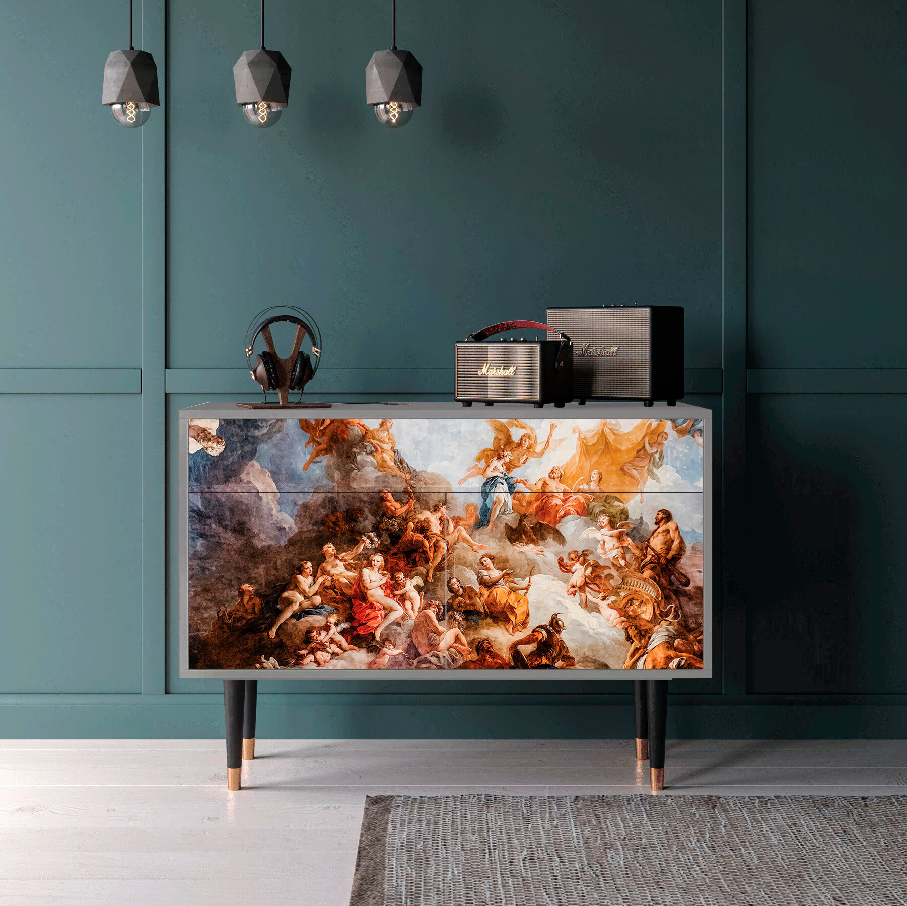 Комод - STORYZ - BS4 Versailles by Michelangelo, Размер - 115 x 85 x 48 см, Цвет корпуса - Серый