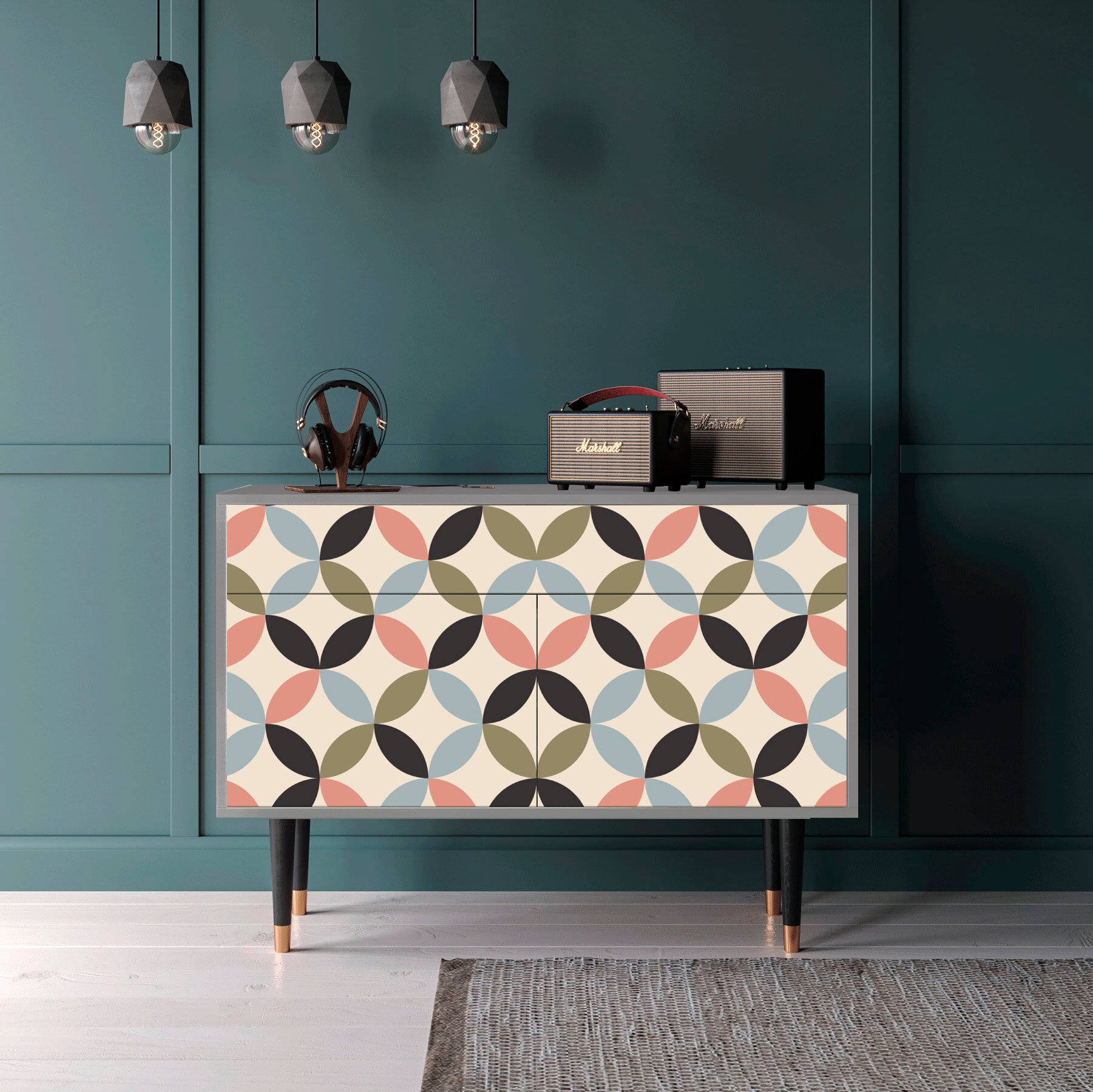 Комод - STORYZ - BS4 Butterfly Effect, Размер - 115 x 85 x 48 см, Цвет корпуса - Серый