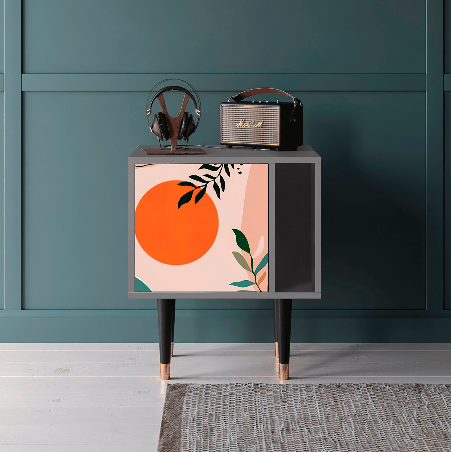 Прикроватная тумба - STORYZ - S2 Artwork, Размер - 58 x 69 x 48 см, Цвет - Серый