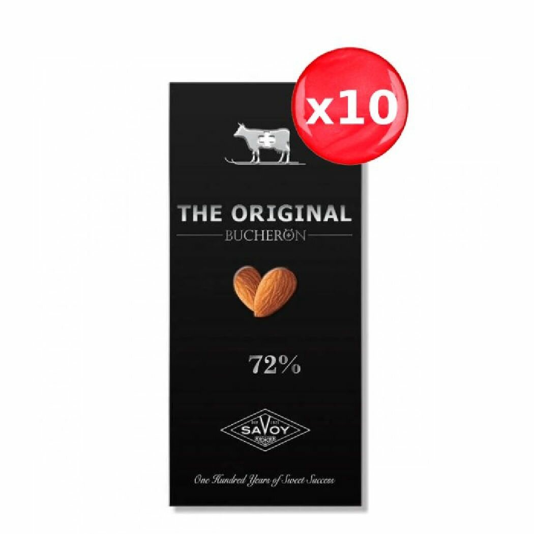 Шоколад бушерон Original горький с миндалем, 90 грамм х 10 плиток