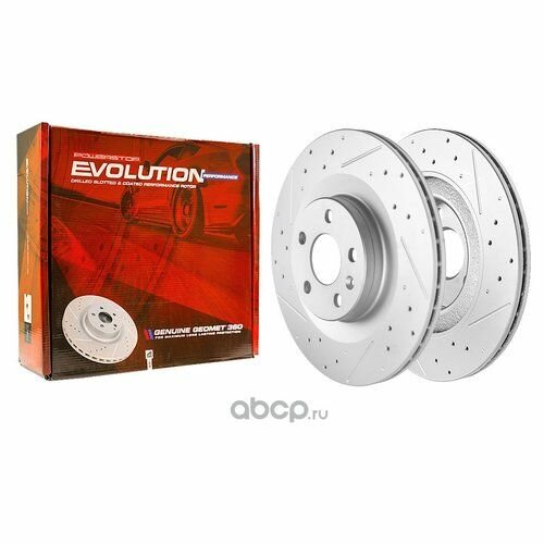 Задний Диск тормозной Evolution с перфорацией и насечками, в покрытии GEOMET Powerstop EBR1643