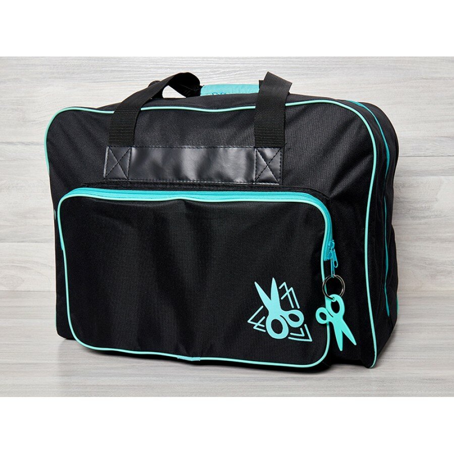 Сумка для хранения швейной машинки, бирюзовый чёрный 38 см HEMLINE MR4660. TURQ