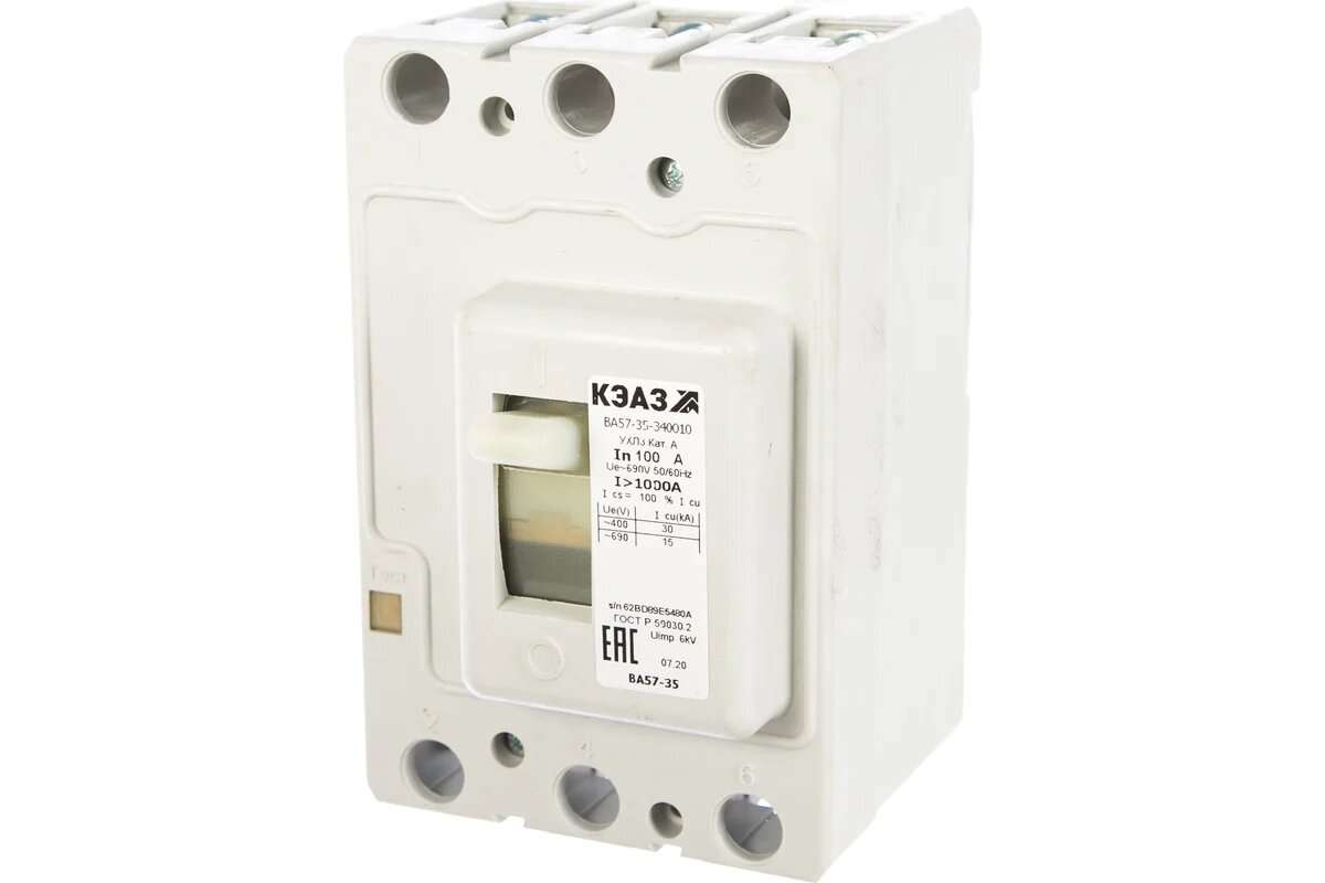 КЭАЗ Выключатель автоматический ВА57-35-340010-100А-1000-690AC-УХЛ3- 108566
