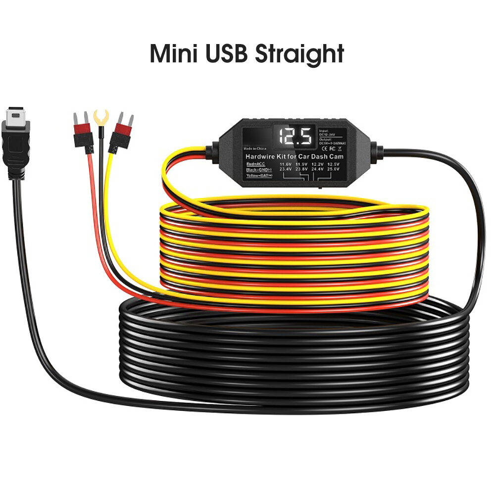 Комплект проводов видеорегистратора, зарядное устройство, кабель питания для мониторинга парковки с дисплеем