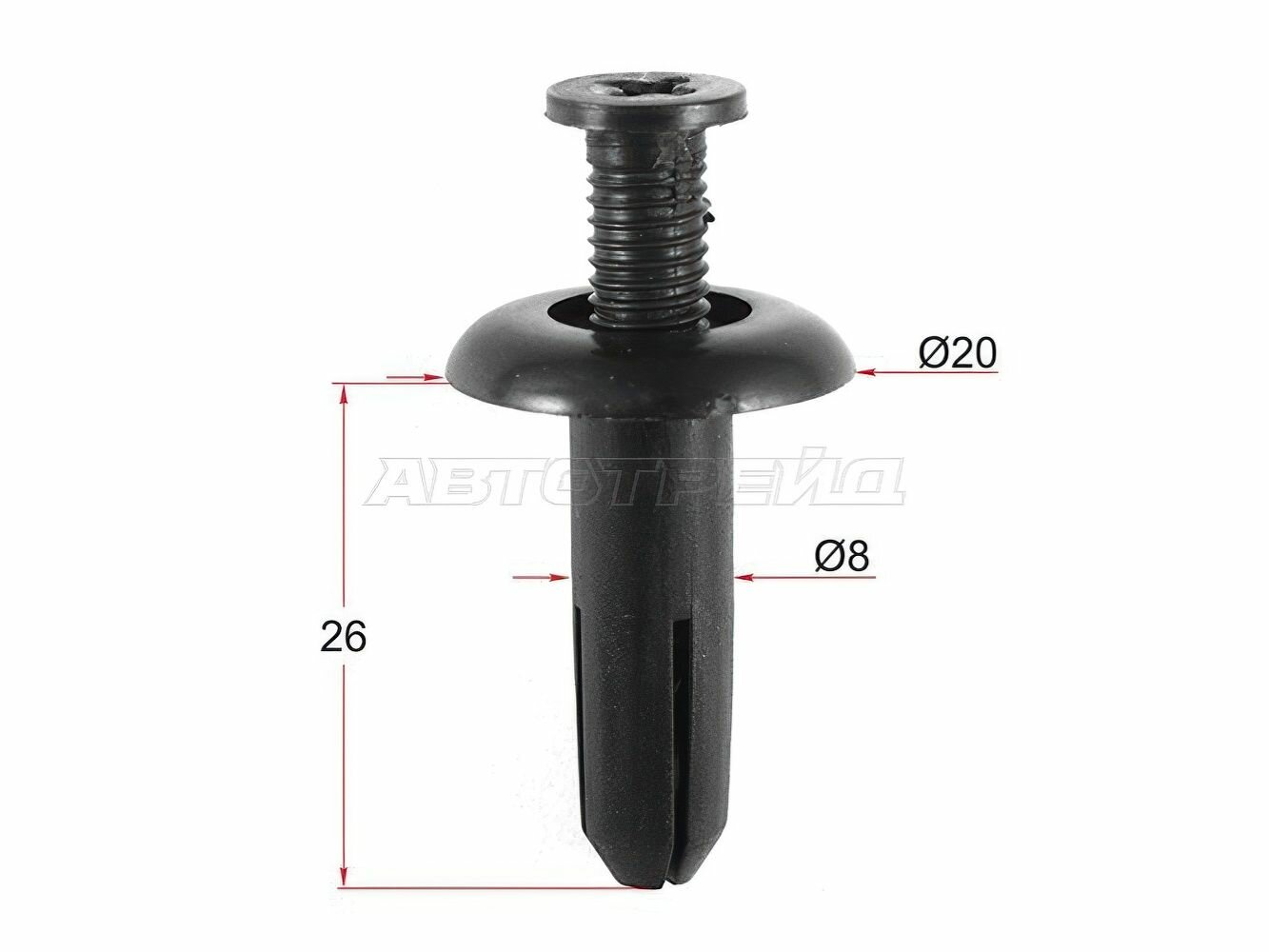 Клипса защиты бампера, 10 шт для Митсубиси ASX, Лансер, Аутлендер арт STM10642 SAT