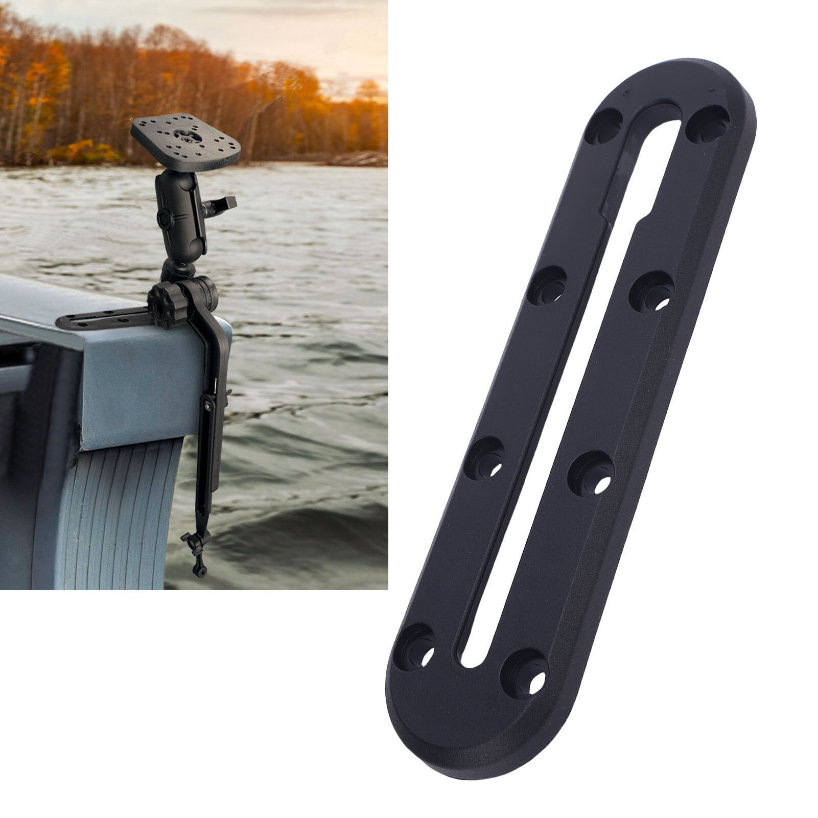 Многофункциональный нейлоновый эхолот для каяка, рельс для каяка, держатель для удочки, держатель для чашки, держатели для весла 179 мм / 7,05 дюйма