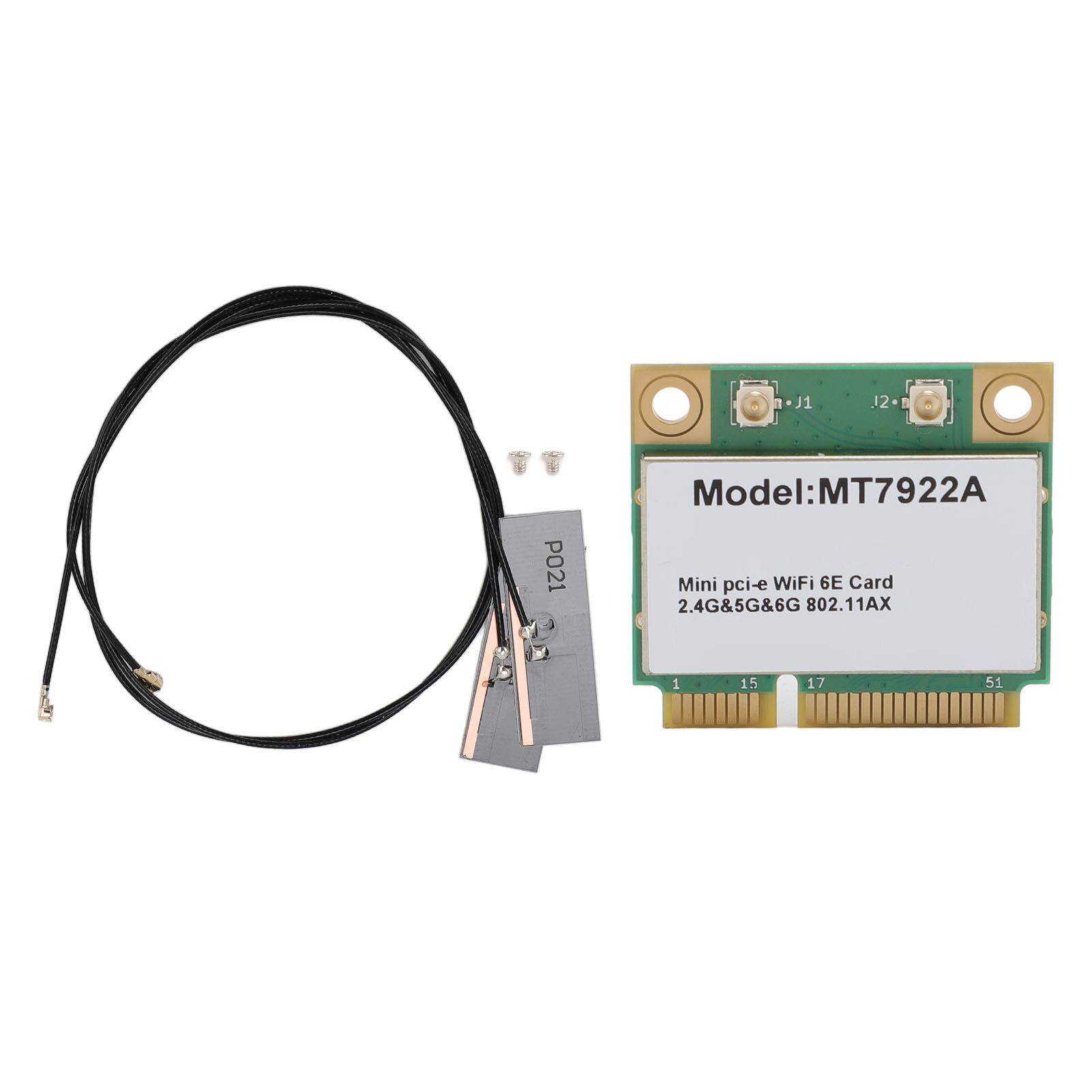 Беспроводная сетевая карта MT7922A WiFi6e 5374MBPS 2,4G 5G 6G 3 -полосной гигабитной карты Ethernet с интерфейсом Minipcie с антенной