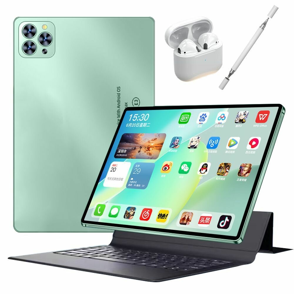 Планшетный компьютер с клавиатурой и стилусом, 10,1 дюйма, поддерживает голосовые вызовы высокой четкости 4G, подходит для кино и телевидения, учебы и офиса