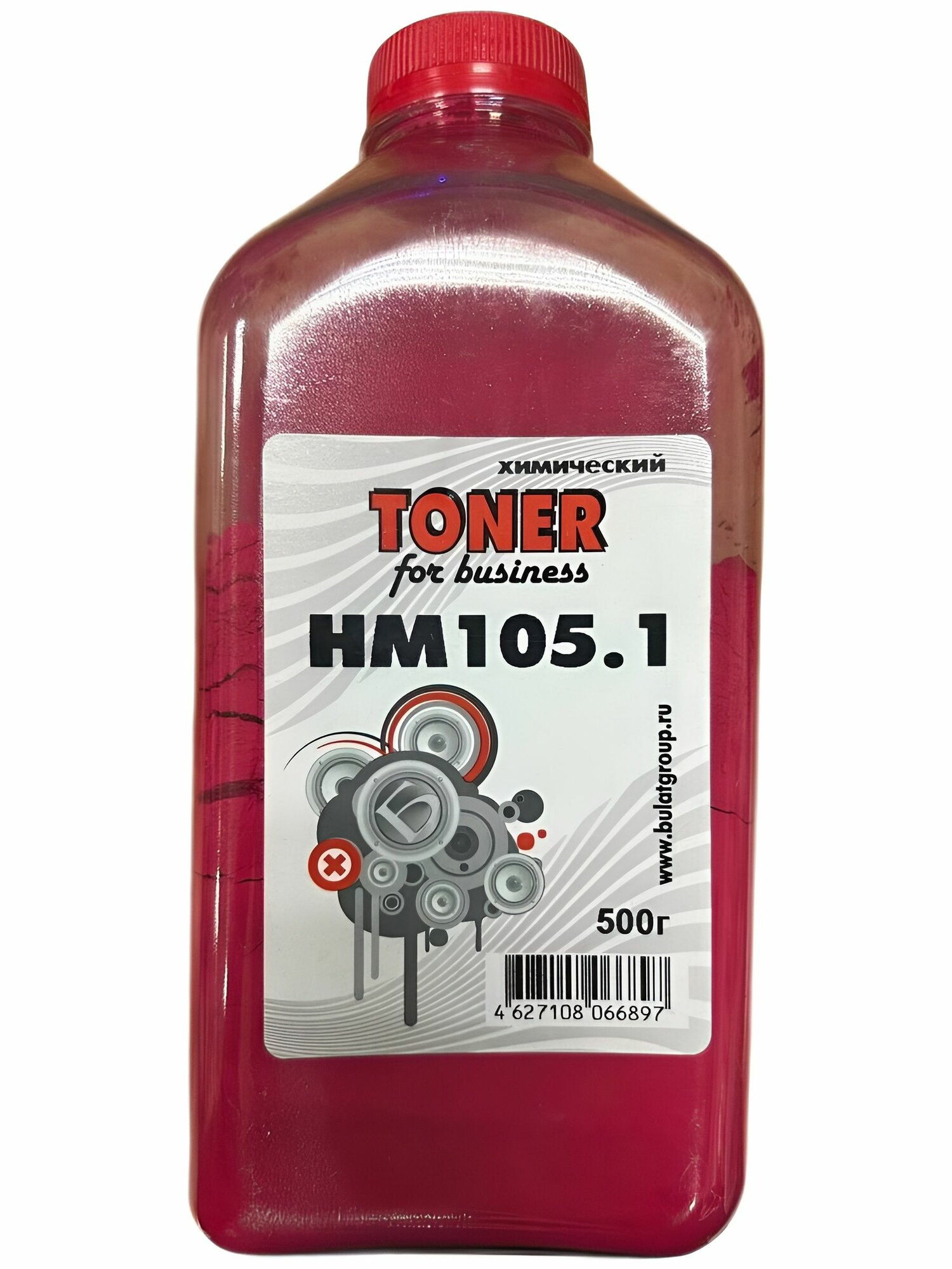 Тонер Булат HM 105.1 для HP и Canon, универсальный, пурпурный, хим, 500 гр.