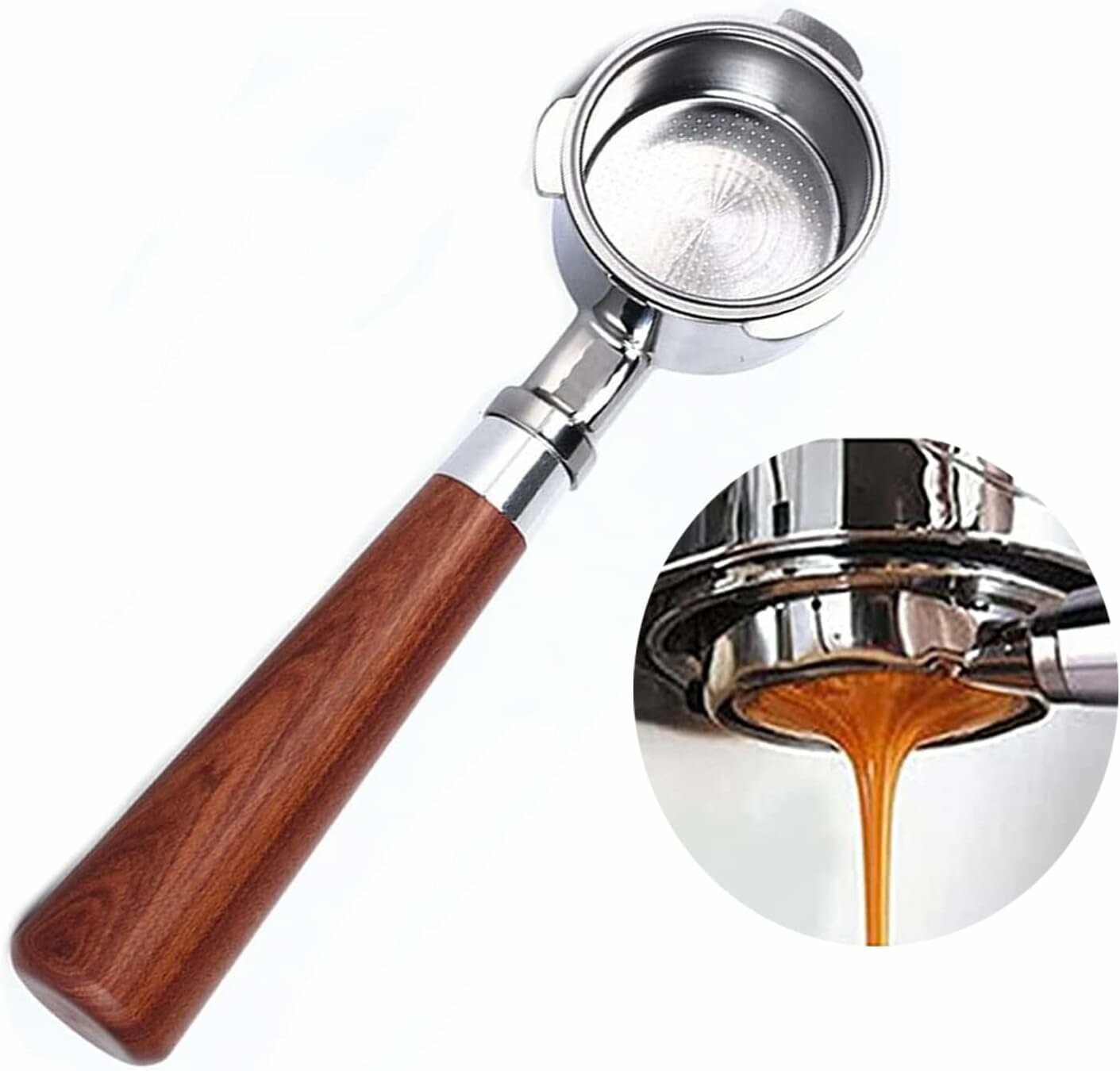 Держатель фильтра без дна 51 мм, многоразовый держатель кофейного фильтра, три ушка 51 мм, совместим с Delonghi EC680 и EC685