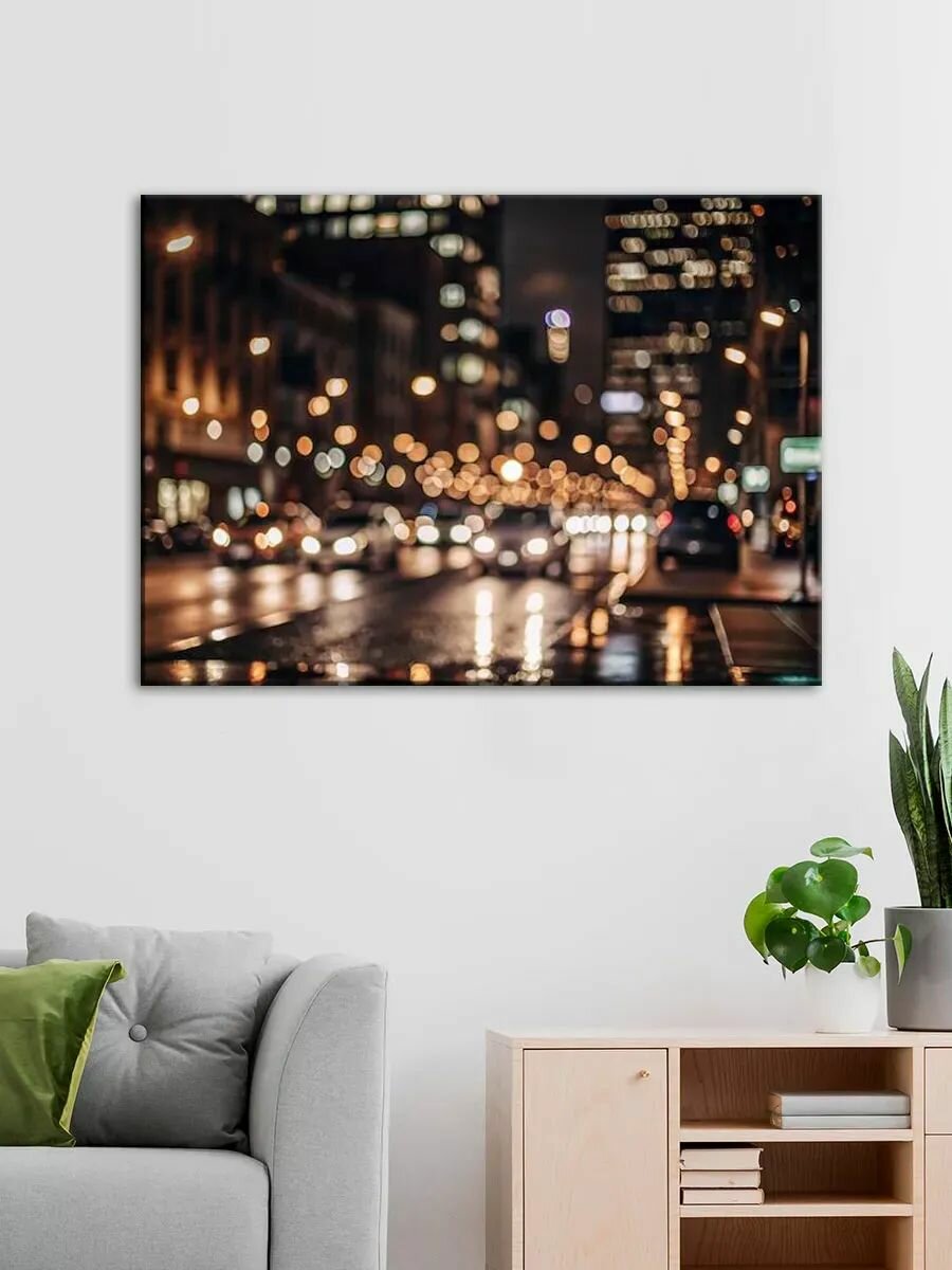 Картина на стену "Ночной город", 40х30 см