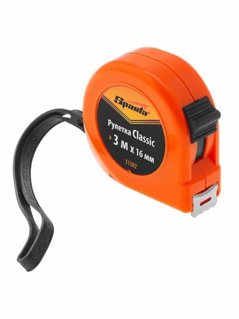 Рулетка Classic, 3 м х 16 мм, пластиковый корпус Sparta 31302