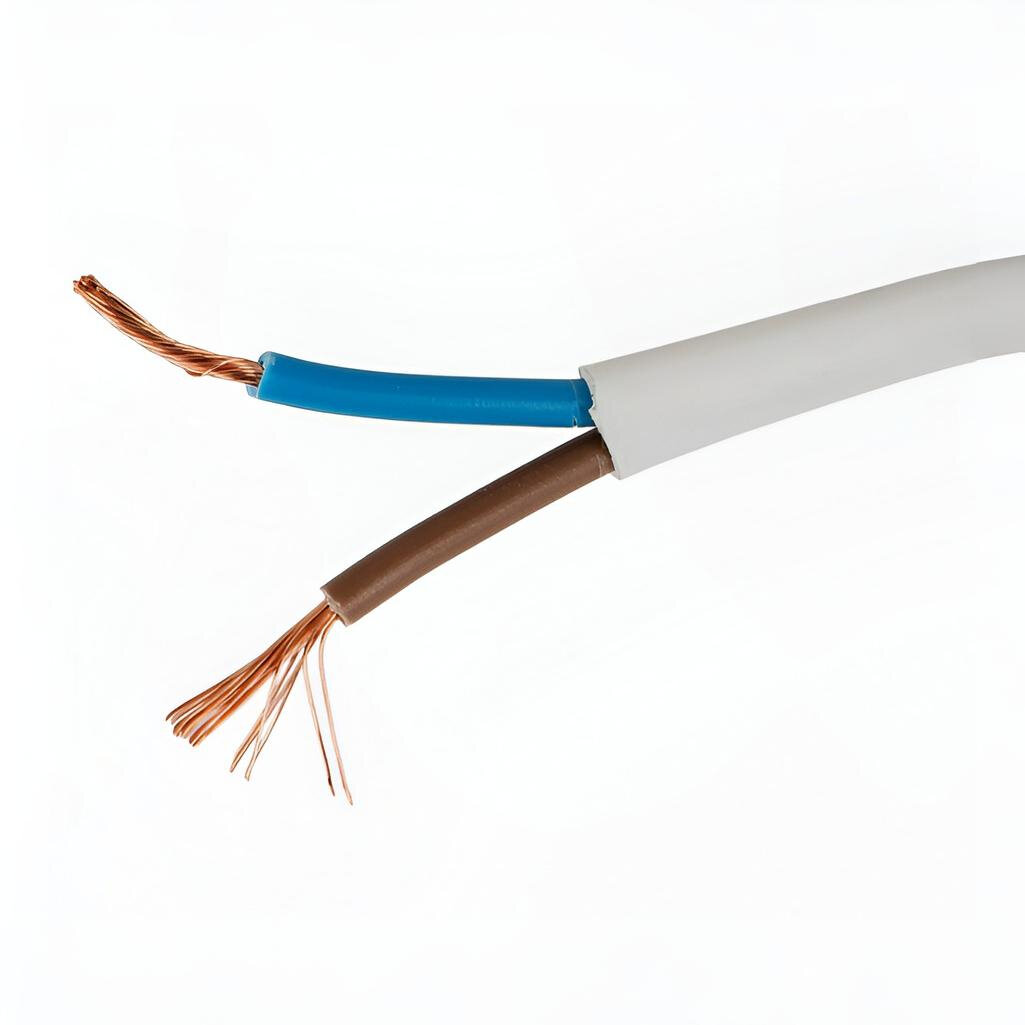 Провод силовой ШВВП 2х0.75 кв. мм, установочный, белый, длина 15 метров