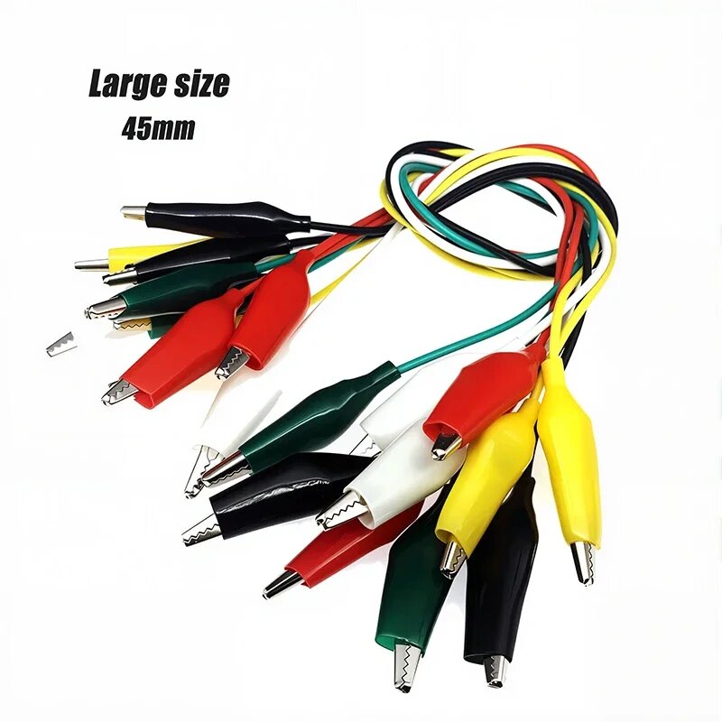 Электрические тестовые провода с зажимами "крокодил", 10 шт, large
