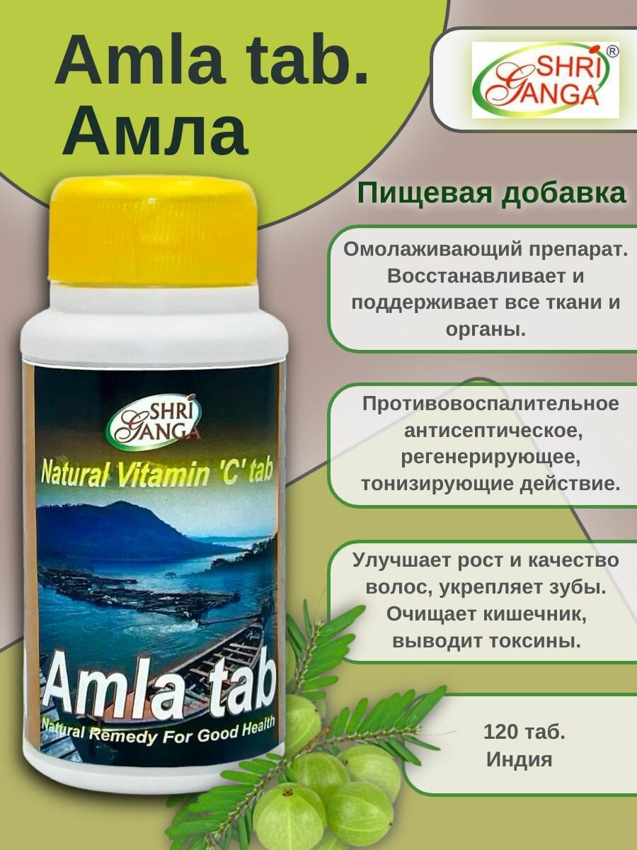 Amla Shri Ganga, Амла, 200 таб. Омоложение организма