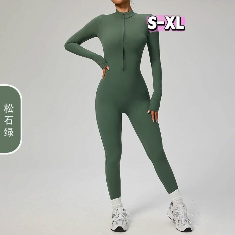 Спортивный боди: Ультраудобное цельное боди с молнией для фитнеса