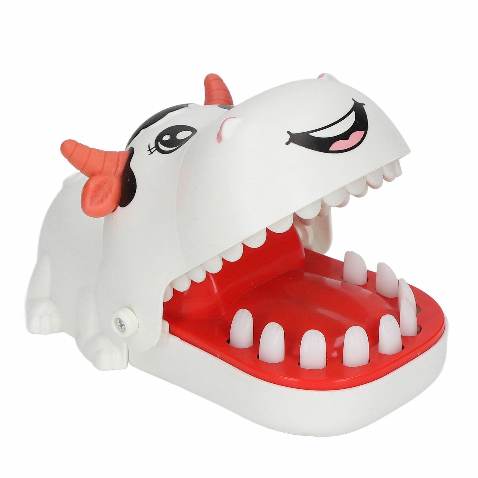 Корова-зубная игра, белая, нажми зуб, кусай палец, вечеринка