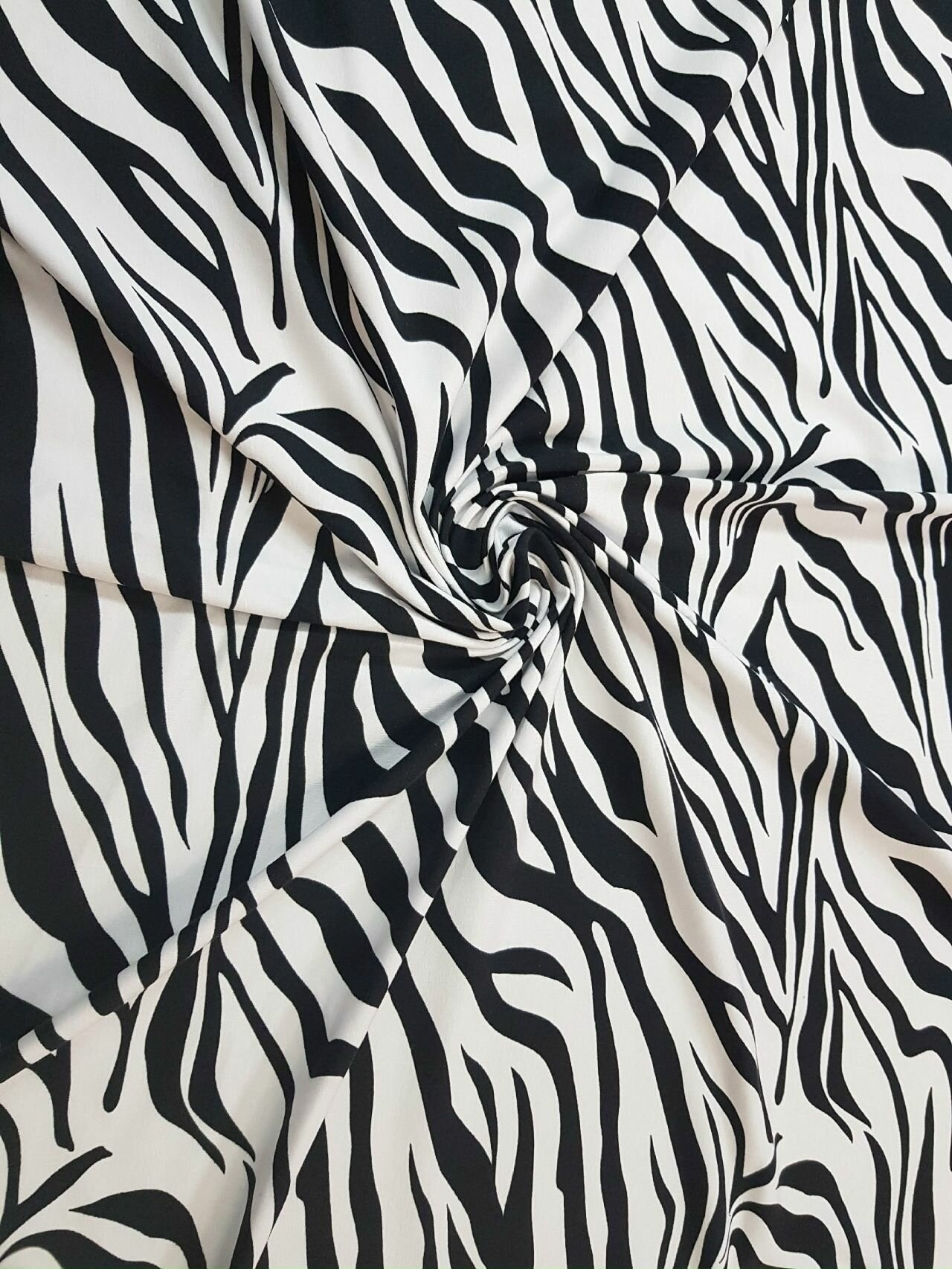 Кулирка с лайкрой принтованная "Зебра", ширина 180см, длина 80 см.