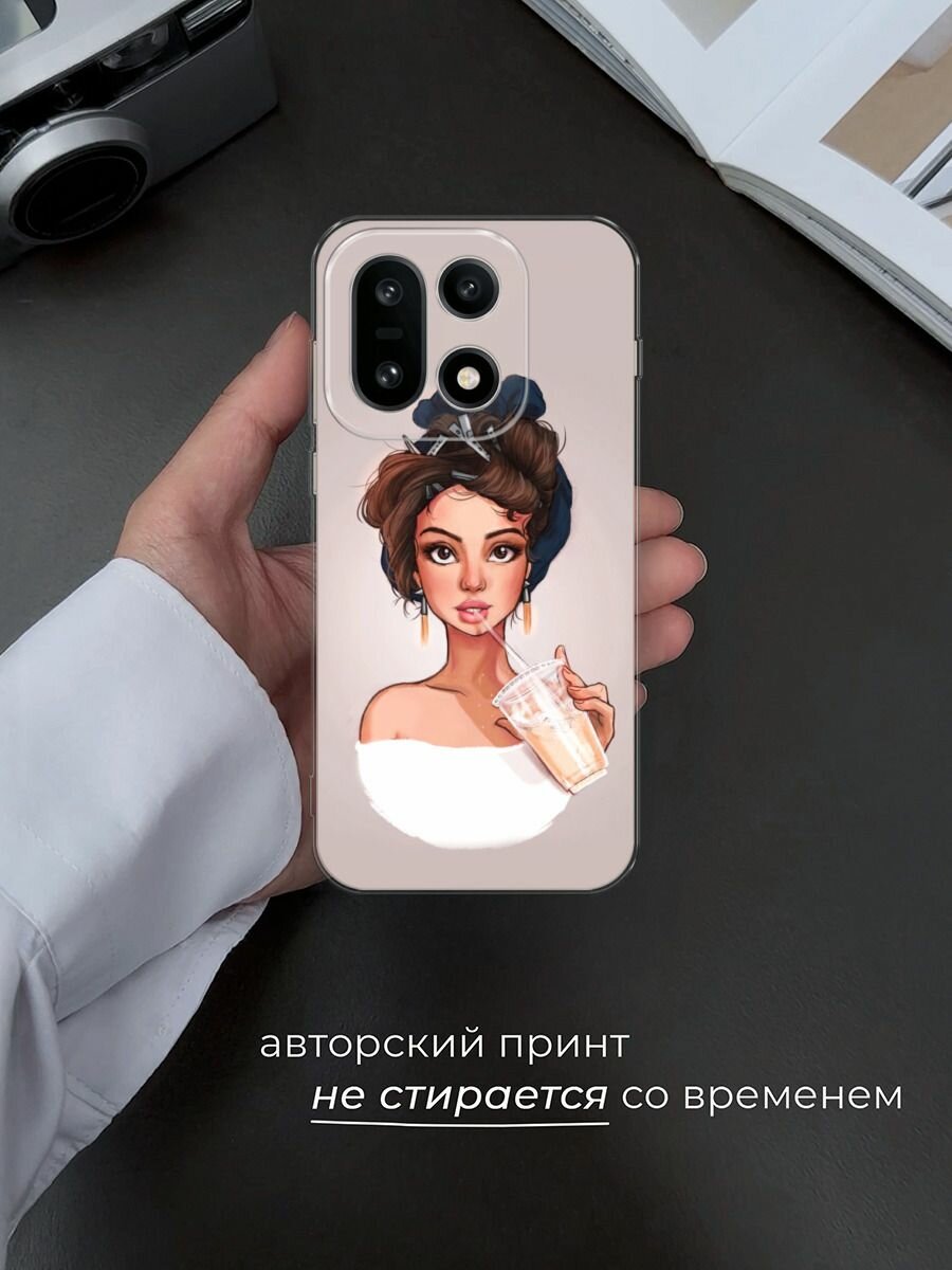 Чехол на OnePlus 15 / Ван Плас 15 с принтом Девушка с фраппе — фото 1