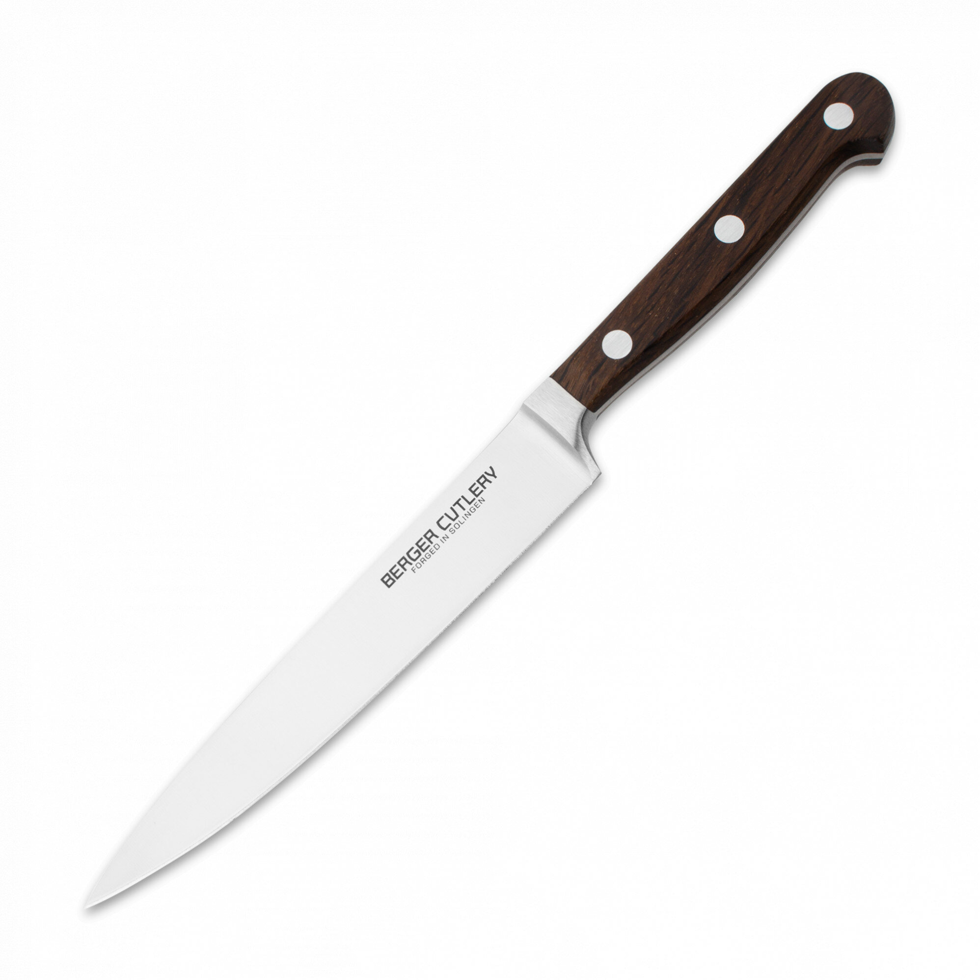 Нож для нарезки BERGER CUTLERY Classic Smoked Oak BC211216, сталь, 16см, коричневый