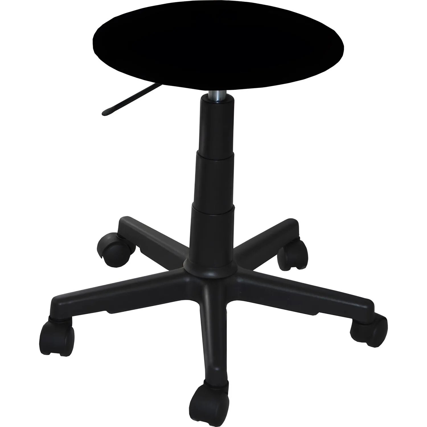 Табурет лабораторный UF2_Талли, кожзам черный, пластик