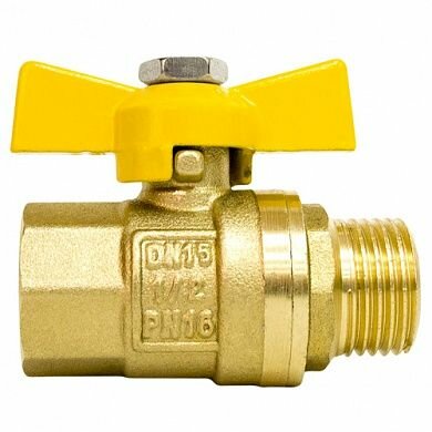 Кран шаровой газовый 1/2" г/ш бабочка STI