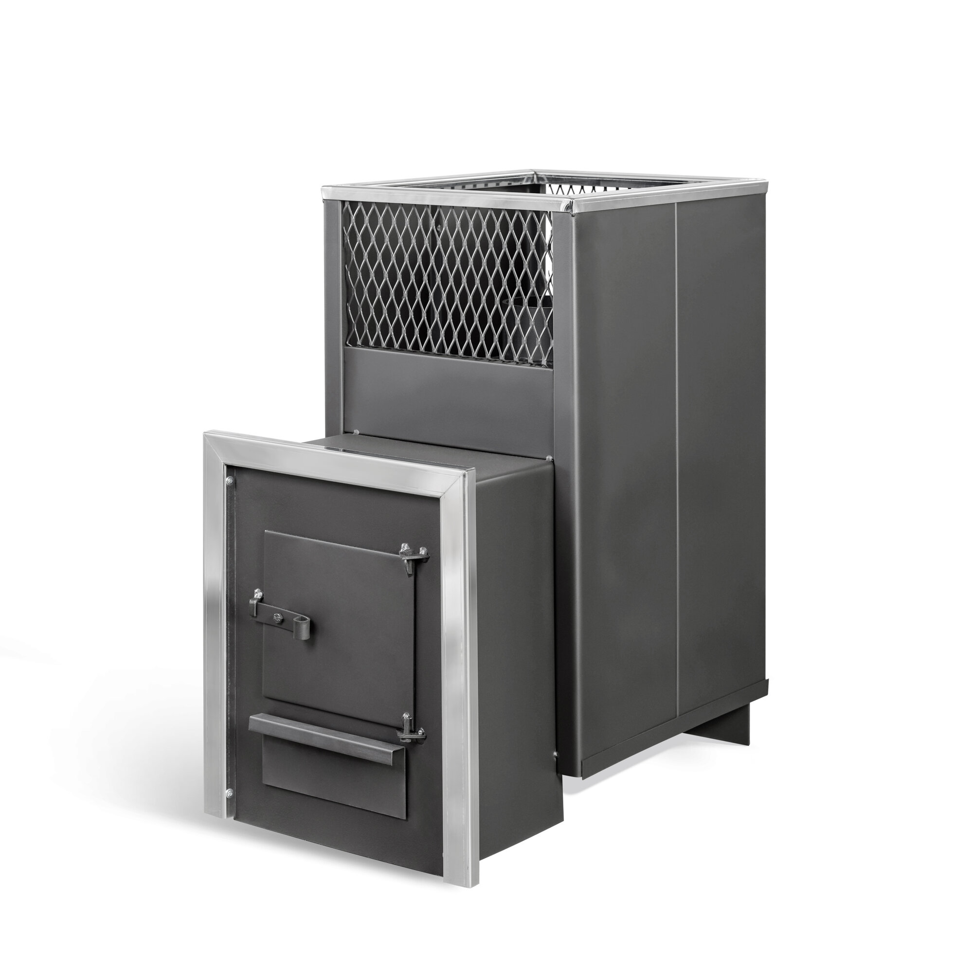 Банная печь Радуга ПБ-13, открытая каменка, 15м3, 4 мм толщина над огнем