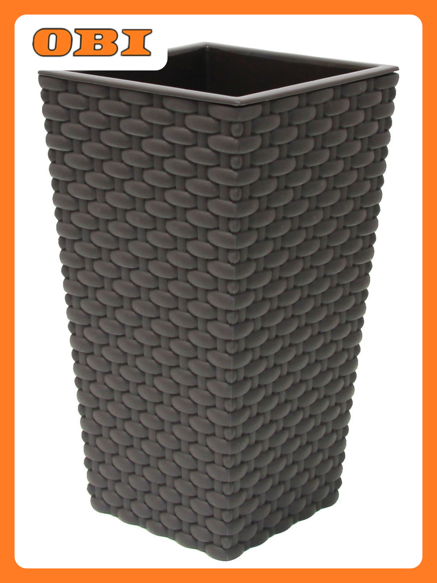 Кашпо IDEA Ротанг d13.8 см, коричневое, со вставкой, пластик, объём 1.5 л