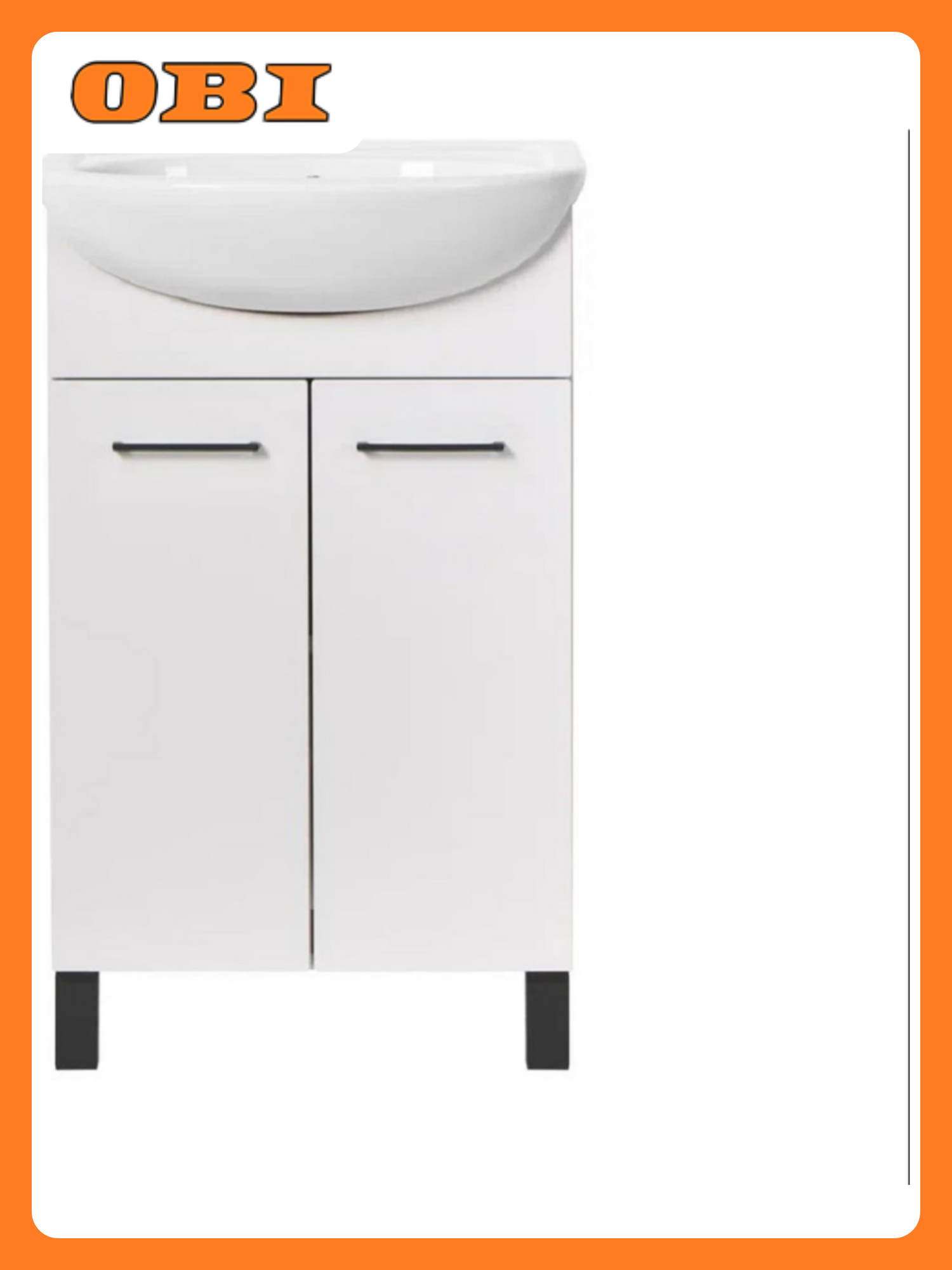 Тумба для ванной Акваль «Порто», подвесная, ЛДСП, МДФ, белая, 50 см