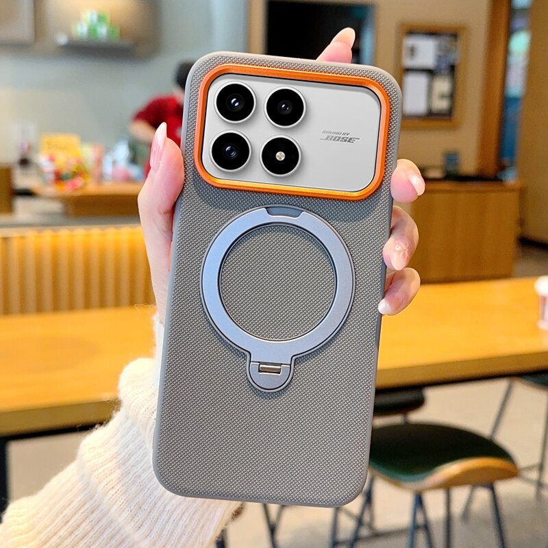 Чехол для Poco F8 Pro / Поко Ф8 Про Магнитный кронштейн антиударный чехол, подставка, матовая поверхность, бампер, металл, поликарбонат/полиуретан, ударопрочный, встроенная подставка, POCO, Poco F8 Pro,