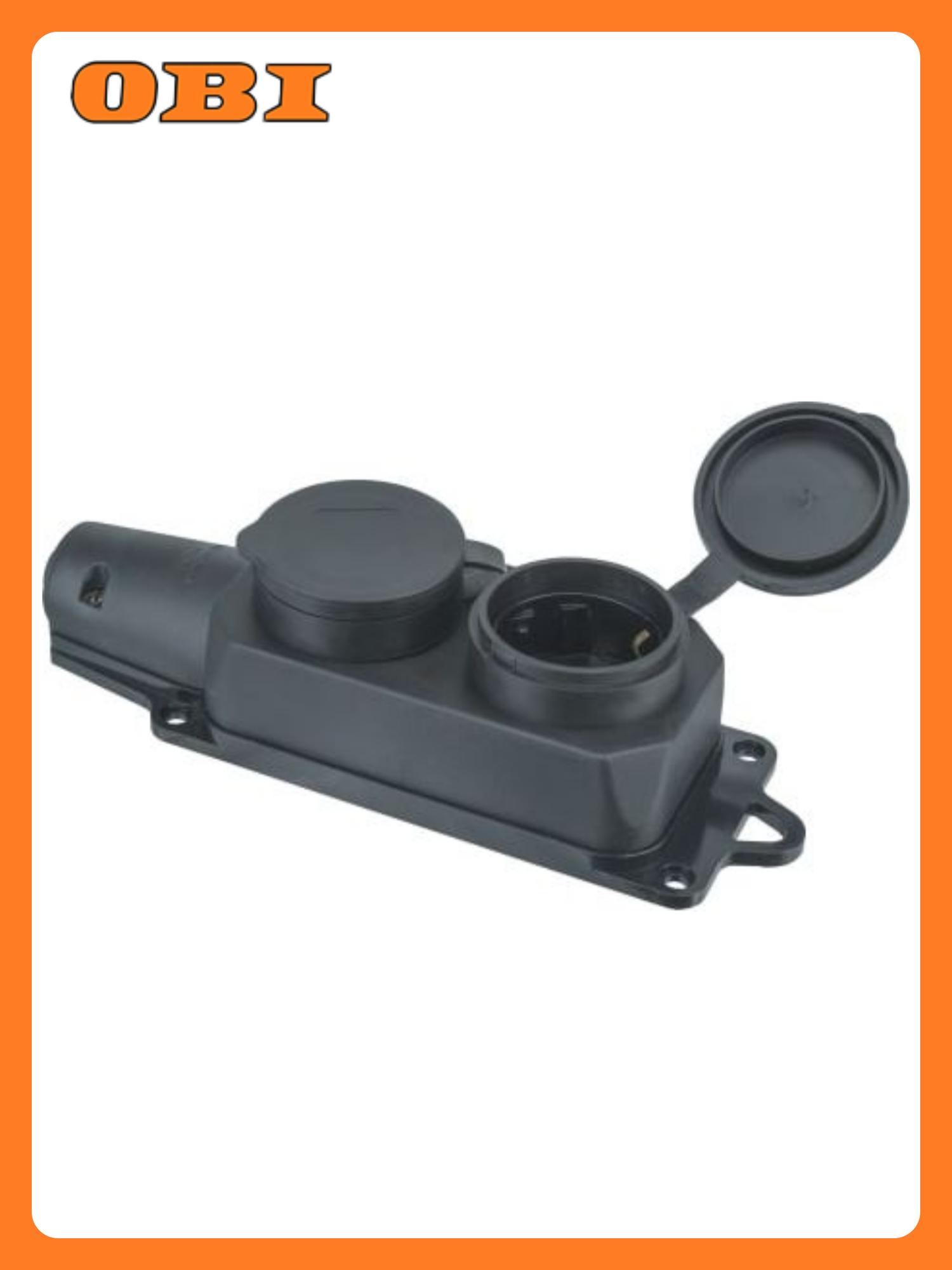 Колодка Navigator NCA-PLR, каучук, IP44, 2 гнезда, 16 А, черная