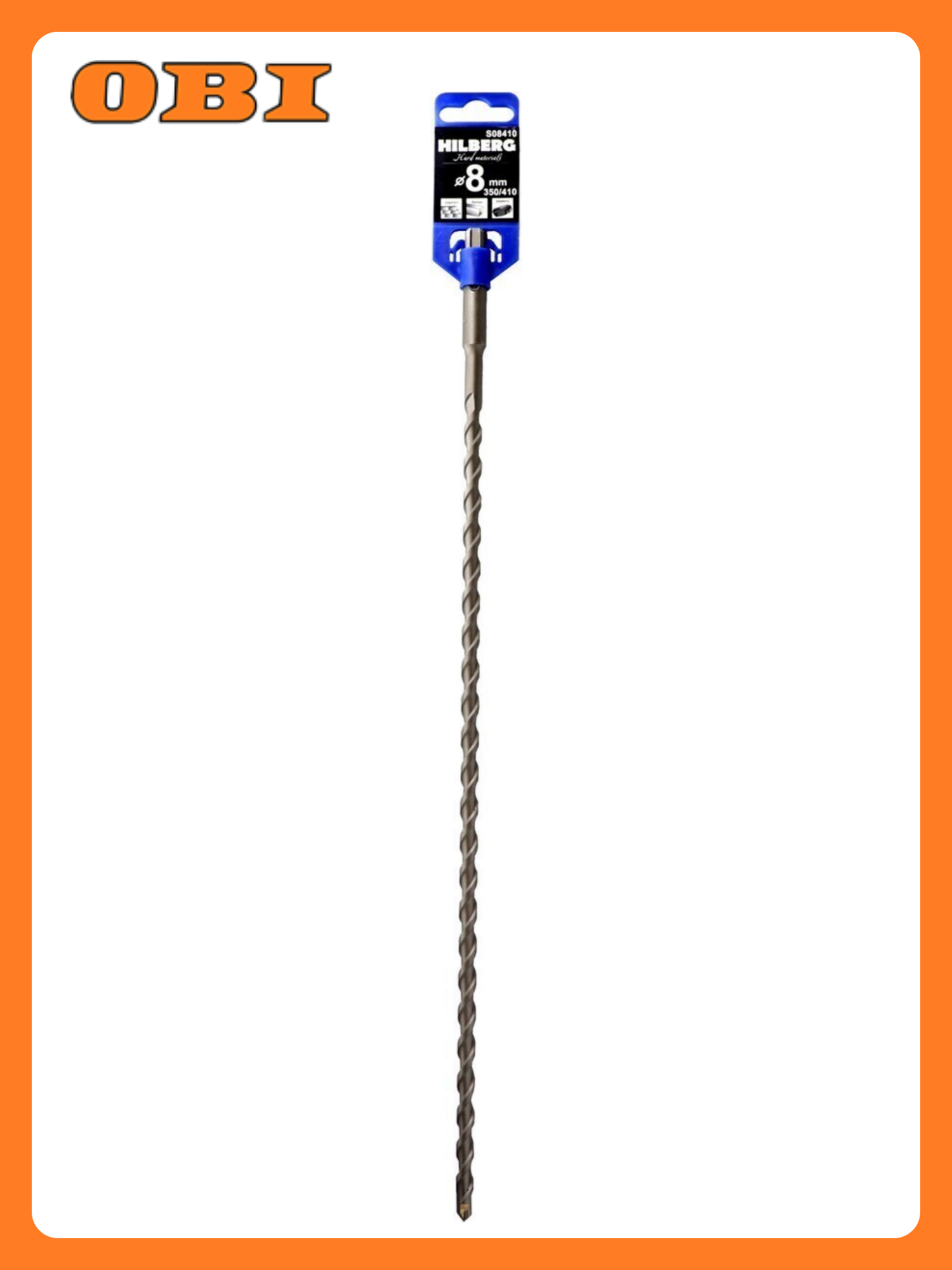 Бур для перфоратора по бетону 8x410 мм SDS-plus Hilberg S08410