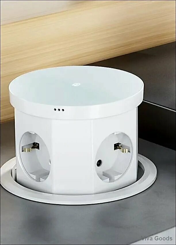 Встраиваемая выдвижная розетка для столешницы, беспроводной зарядкой 15 Вт, 3 розетки+ USB и TYPE-C, быстрая зарядка, с проводом 1,5 м---черное