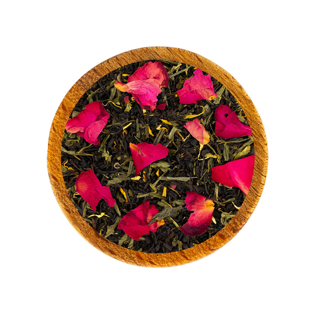 Тысяча Первая Ночь (25 гр) Купаж черного индийского и зеленого китайского чая «Сенча», с лепестками розы и календулы