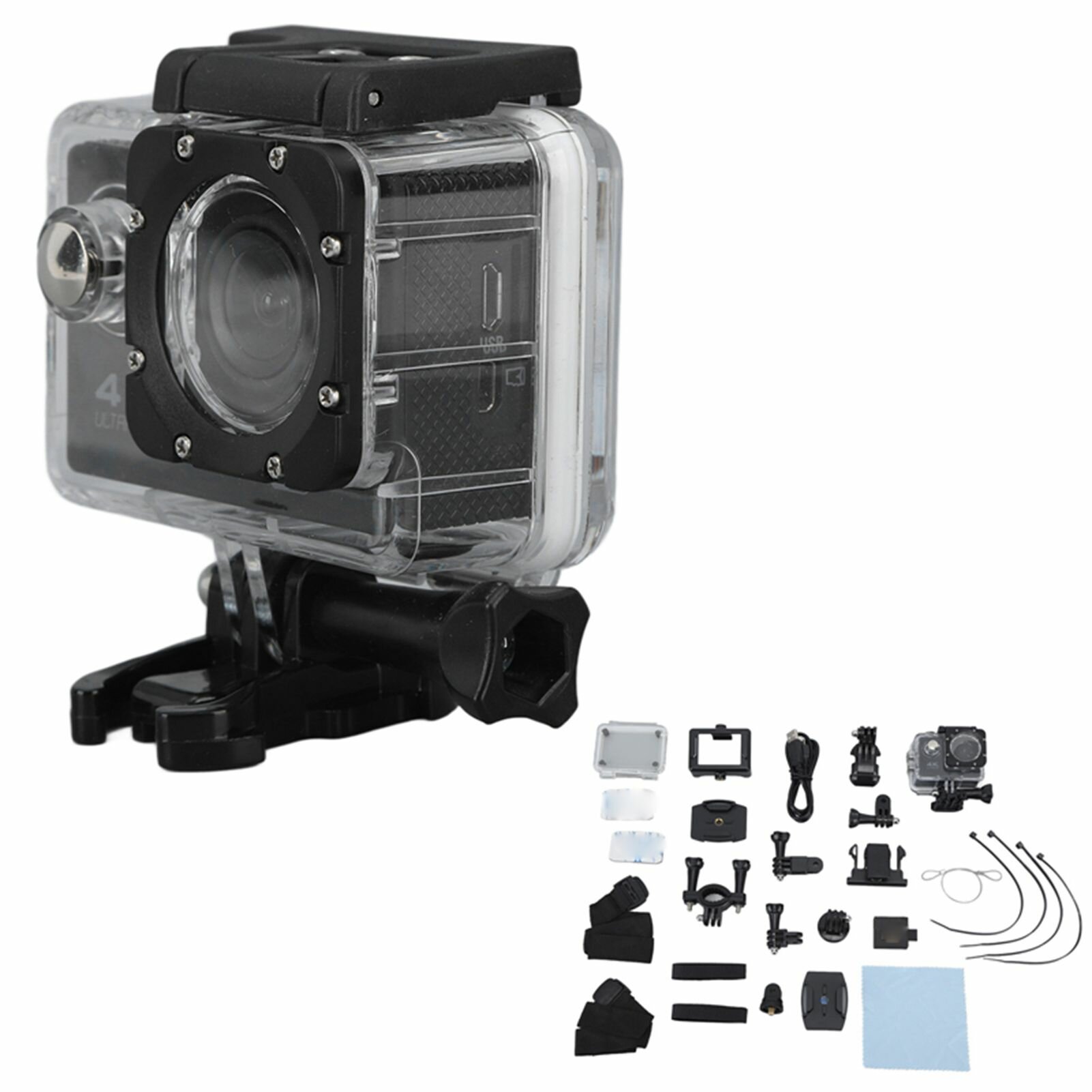 Экшн-камера 4K, 16 Мп, водонепроницаемая (30 м)