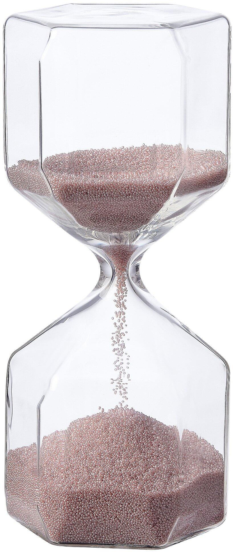 Часы песочные декоративные икеа Тиллсюн, розовые, прозрачное стекло