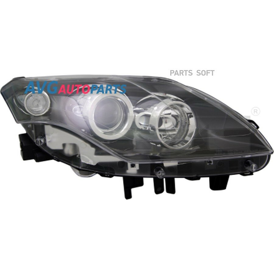 Фара электрорегулировка черный отражатель H7/H7 07- правая TYC от официального дистрибьютора, AVG, артикул 60490148