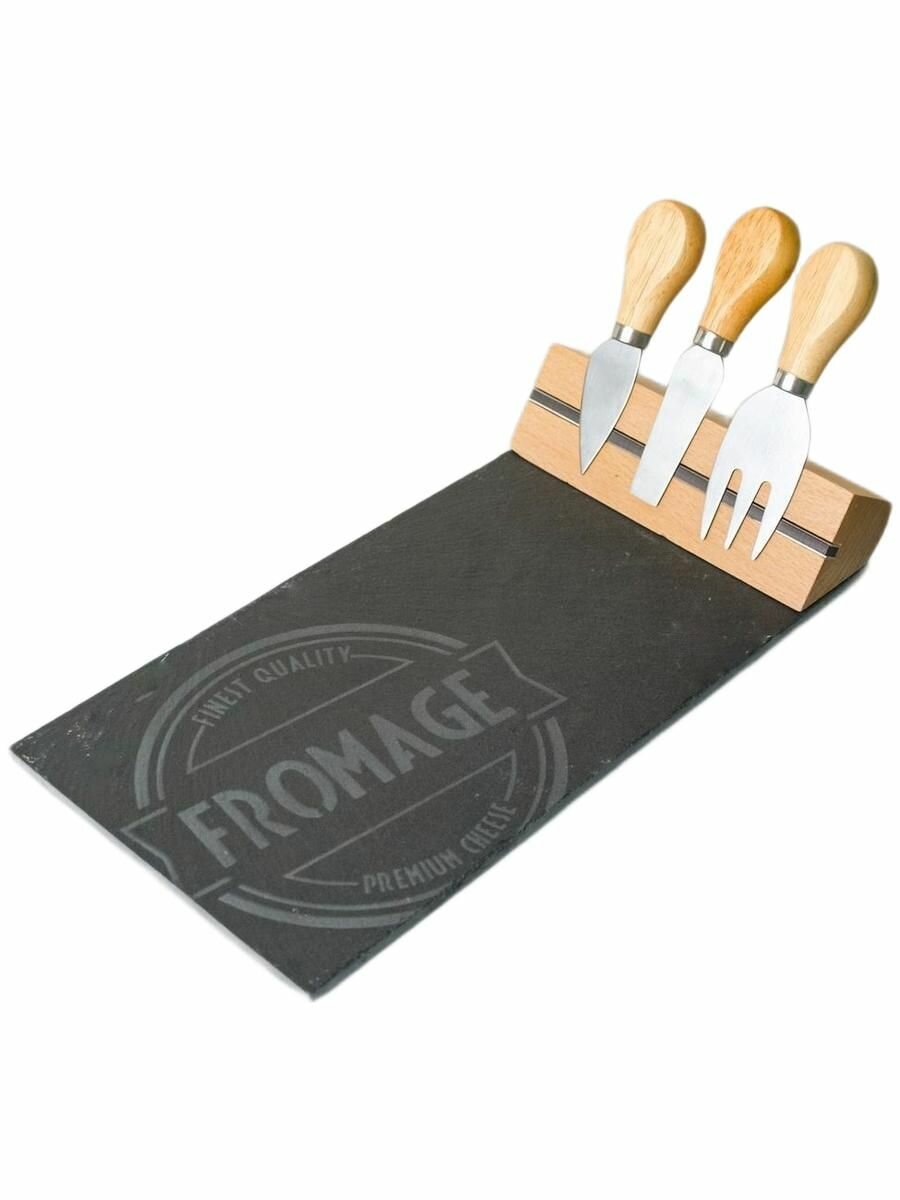 Набор для сырной тарелки, сланец, 16х30 см, Koopman International