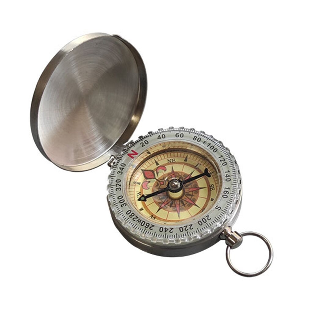 Портативный Навигационный Инструмент С Откидывающейся Крышкой Светящиеся Компасы Карманные Компасы Для Кемпинга На Открытом Воздухе Металлические Карманные Компасы