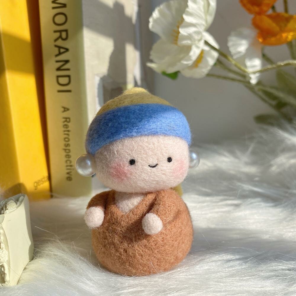 Набор для творчества из шерстяного войлока, брелок с жемчужиной для девочки, Снежной Белоснежки, креативный подарок для пары, ручная работа