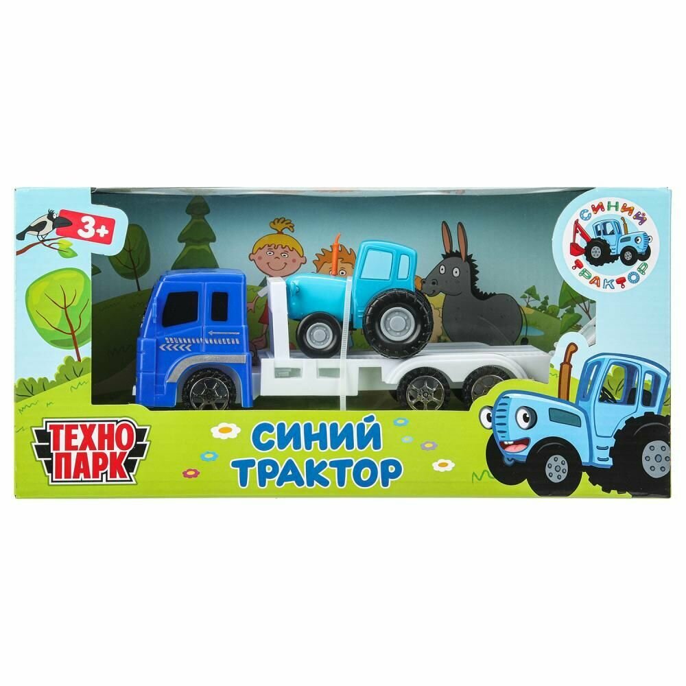 Технопарк Игровой набор Синий Трактор с автоперевозчиком