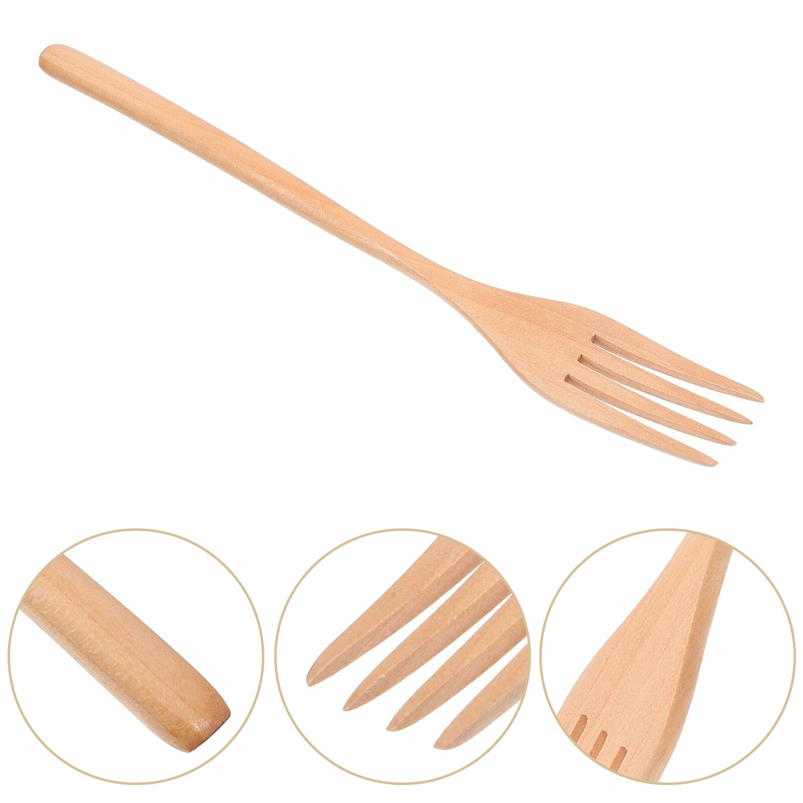 Деревянная Вилка Для Салата Многофункциональная Прибор Для Подачи Еды 22.50X2.50X1.00Cm