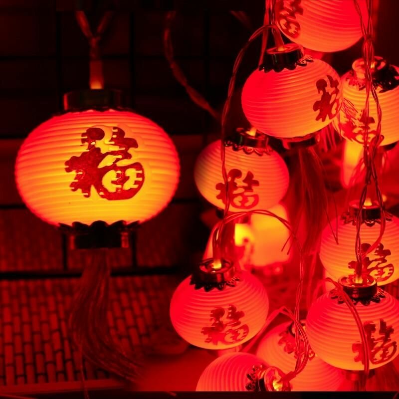 Маленький китайский красный LED-фонарь 1,5 м: для удачи, весеющие, атрибуты сада/улицы, Новый Год