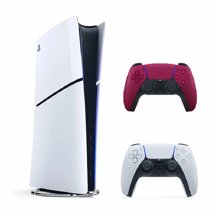 Игровая приставка Sony PlayStation 5 Slim, 1ТВ Digital Edition, PS5 Slim (+1 красный геймпад)