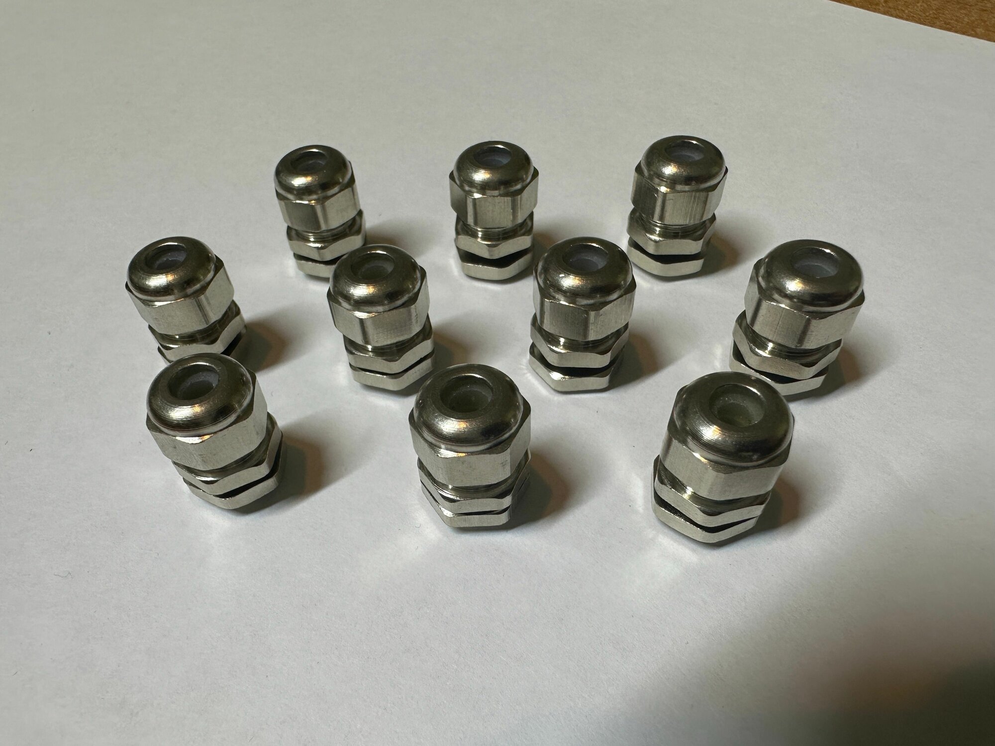 Кабельный латунный ввод М8х1, IP68, диаметр кабеля 2-5 мм - комплект 10 шт.